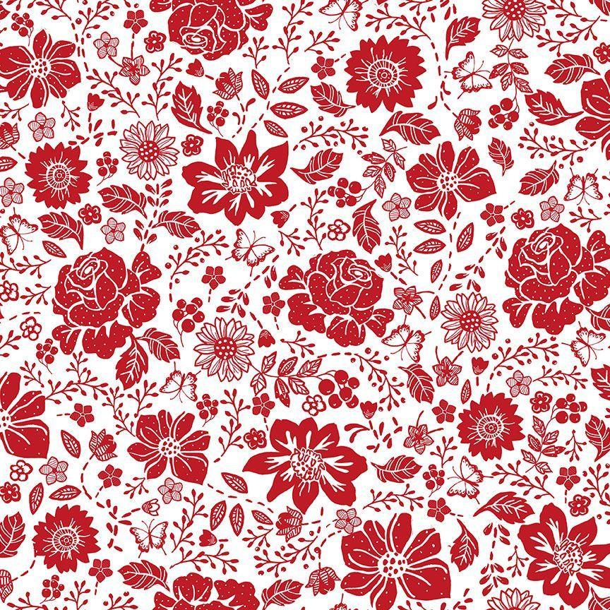 Large Redwork Floral-White REDWORK-CD3101-WHITE – The Sewing Studio Fabric Superstore