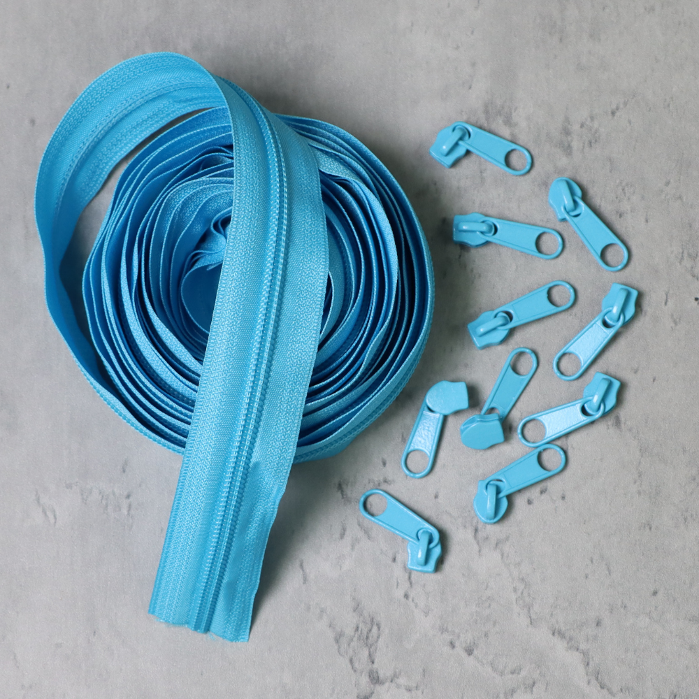 5 Yards Zipper Tape (10 Pulls)- Lt. Blue – The Sewing Studio Fabric ...