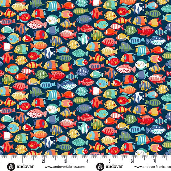 Deep Blue Sea - Dark Blue Fish Shoal MU-139-B8 – The Sewing Studio ...