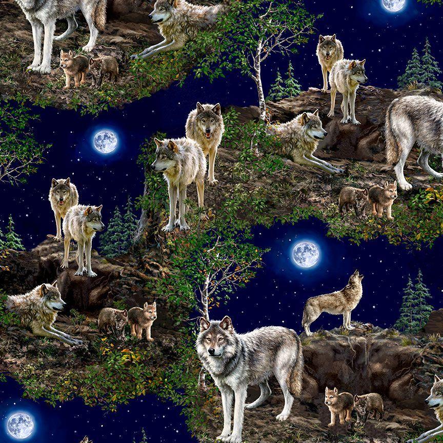 Wolf Pack - Wolf Scenic-Night DONA-CD3848-NIGHT – The Sewing Studio ...